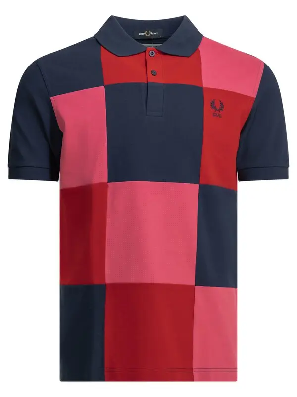 Comme Des Garçons X Fred Perry Color Block Button-down Polo Shirt