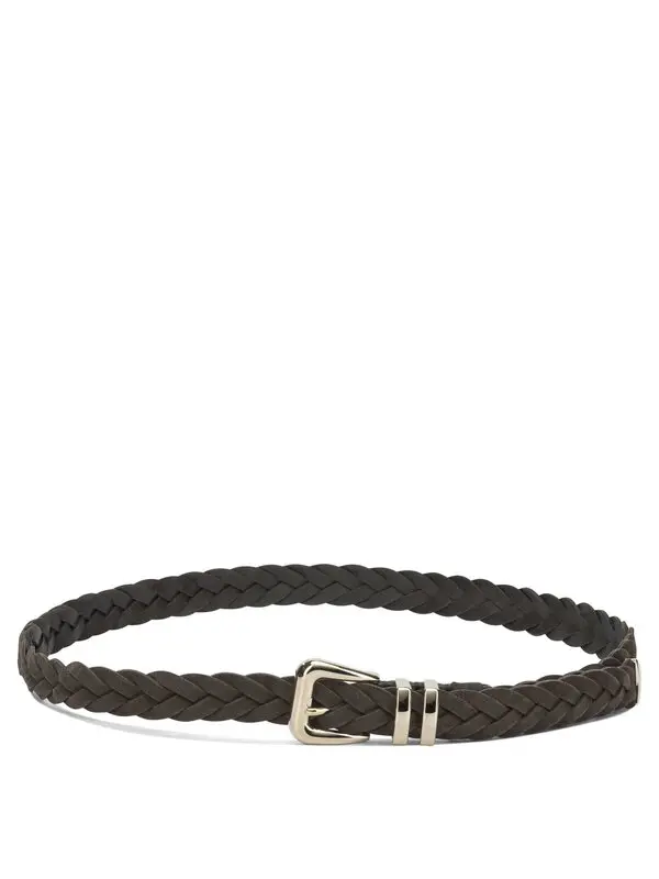 Brunello Cucinelli Braided Suede Leather Belt - Brown