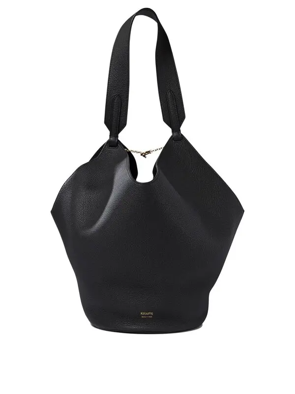 Khaite Lotus" Medium Shoulder Bag In Grained Calfskin - Black
