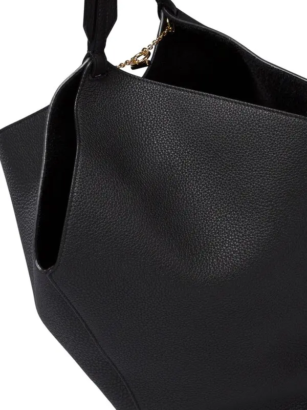 Khaite Lotus" Medium Shoulder Bag In Grained Calfskin - Black