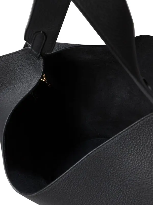 Khaite Lotus" Medium Shoulder Bag In Grained Calfskin - Black