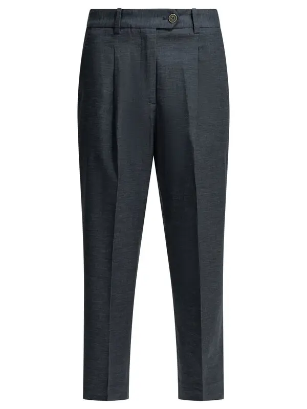 CIRCOLO 1901 Tailored Cotton-linen Blend Trousers