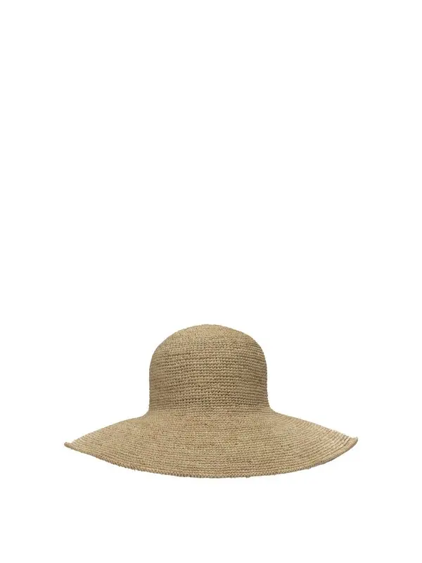IBELIV Wide Brim Raffia Sun Hat - Beige