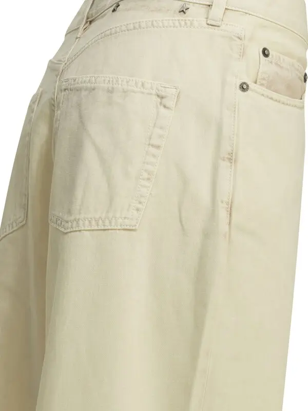GOLDEN GOOSE Melody Boyfriend Wide Leg Jeans - White