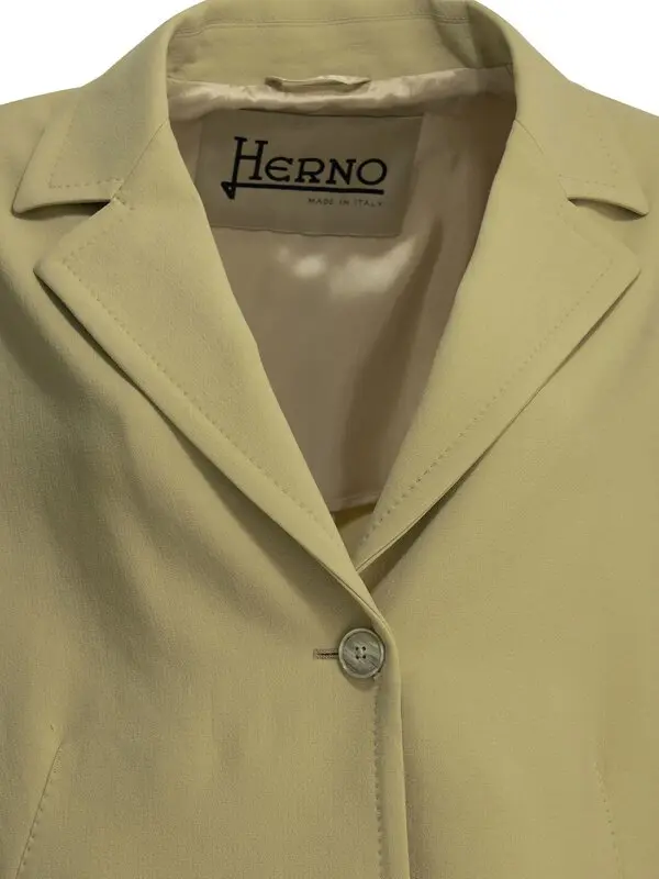Herno Long Coat With Classic Lapels - Beige