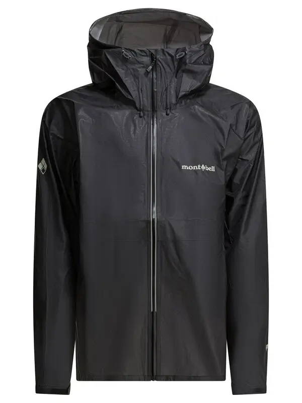 MONTBELL Hooded Zip Up Waterproof Jacket - Black