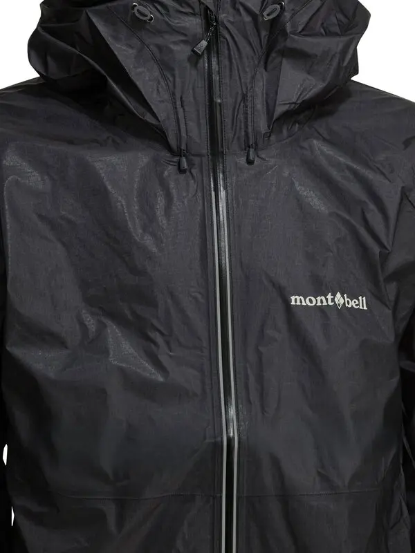 MONTBELL Hooded Zip Up Waterproof Jacket - Black