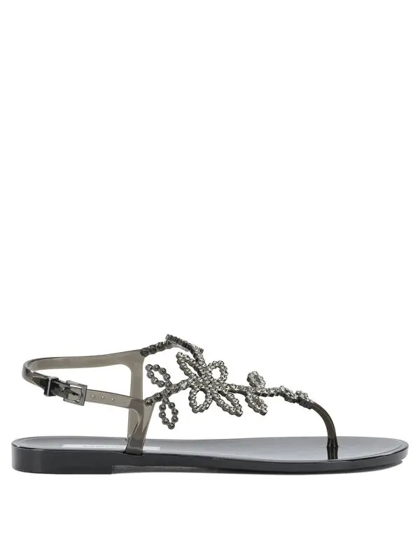 Menghi Galatea Jelly Embellished Thong Sandals