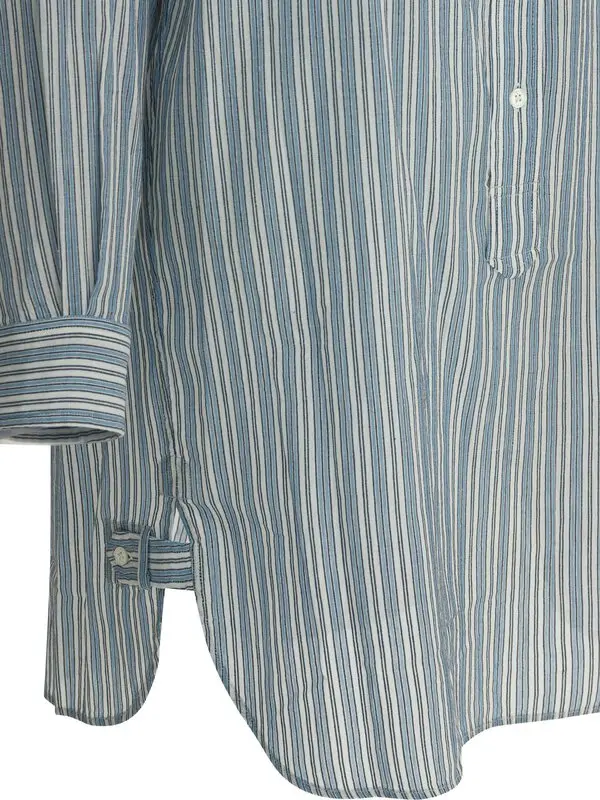 MARANT ETOILE Striped Cotton Voile Chemisier Dress - Blue