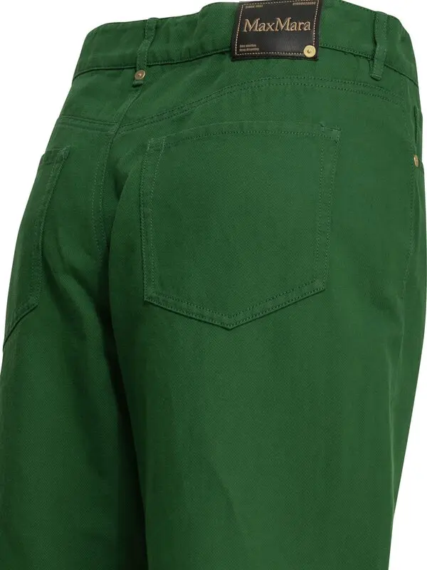 Max Mara Cotton-linen Blend Casual Trousers - Green