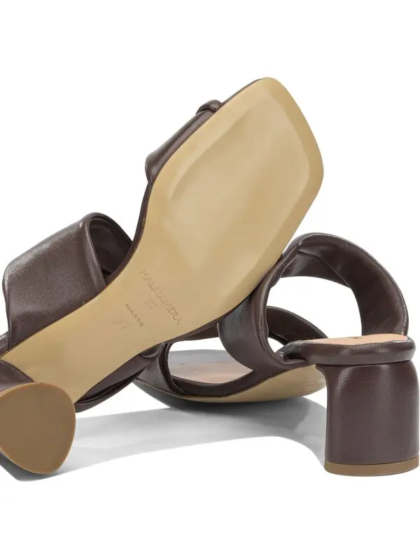 HALMANERA Heeled Mules - Brown