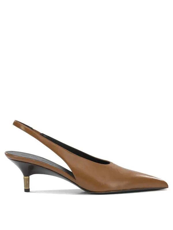 Khaite Bella 55mm Slingback With Sculpted Wedge - Brown