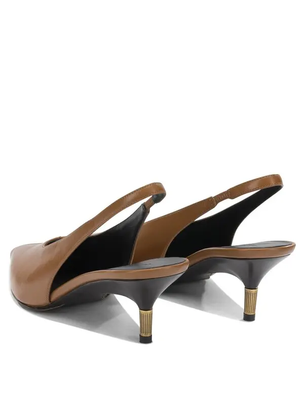 Khaite Bella 55mm Slingback With Sculpted Wedge - Brown