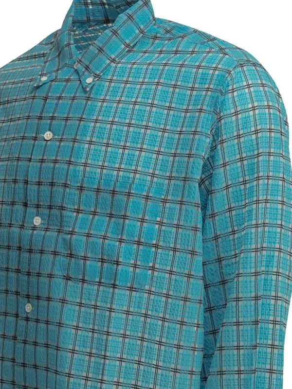 BEAMS Open Db Nylon Airy Plaid" Button-down Shirt