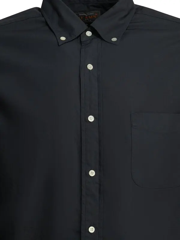 BEAMS B.d. Color Broad" Cotton Casual Shirt - Blue