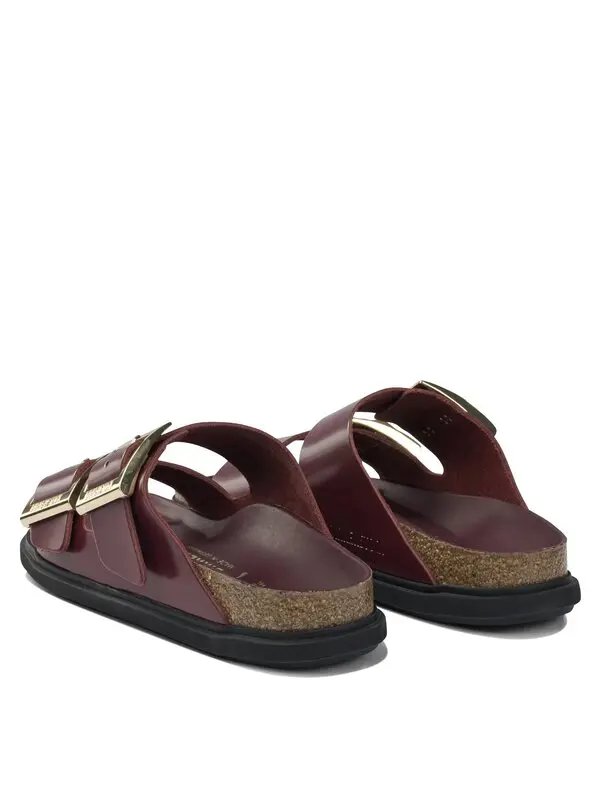 BIRKENSTOCK Arizona Droplet Buckle Low Sandals - Bordeaux