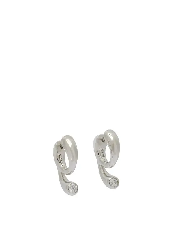 MARIA BLACK Diamond Drop Earrings - Silver