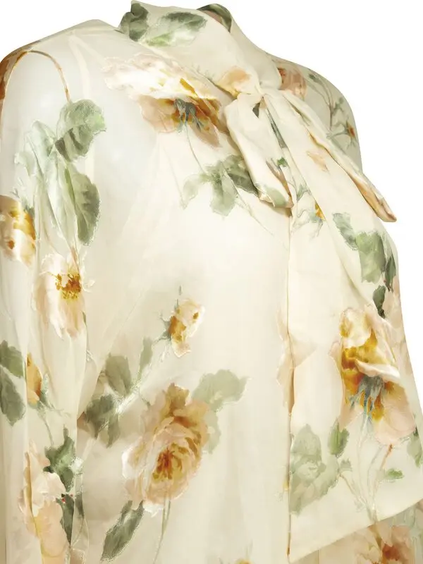 Zimmermann Carousel Floral Print Silk And Viscose Blouse - White