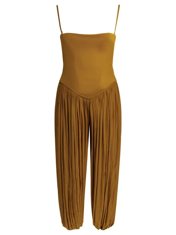 Zimmermann Luna' Strapless Corset Jumpsuit With Voluminous Gathers - Yellow