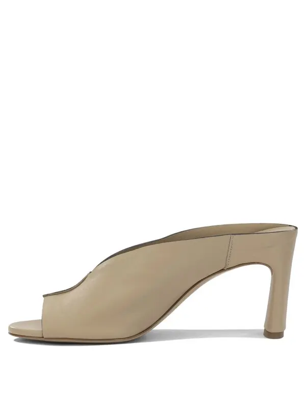 DEL CARLO Heeled Mules - Beige