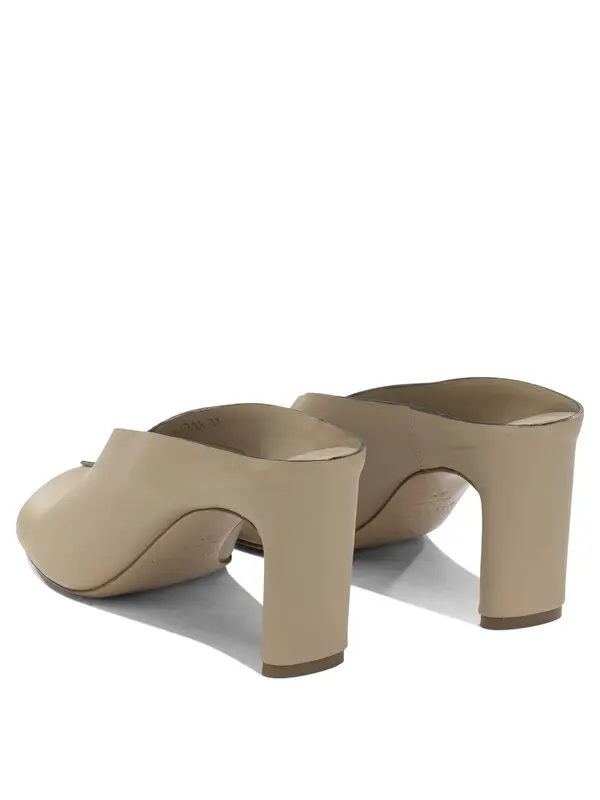 DEL CARLO Heeled Mules - Beige