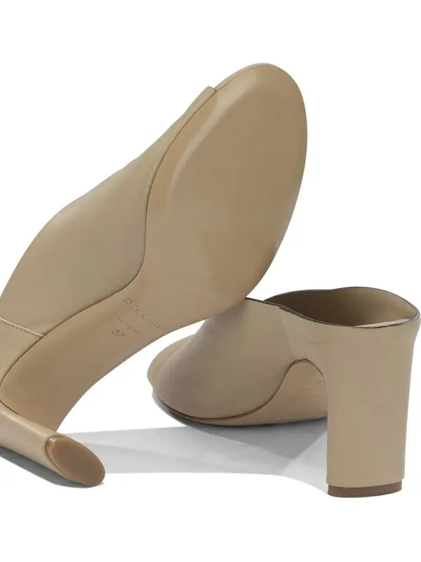 DEL CARLO Heeled Mules - Beige
