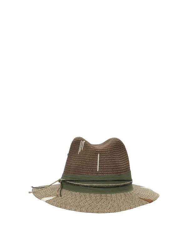 THE HAT GANG Two-tone Raffia Fedora - Brown