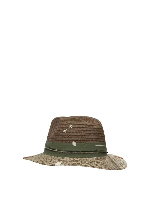THE HAT GANG Two-tone Raffia Fedora