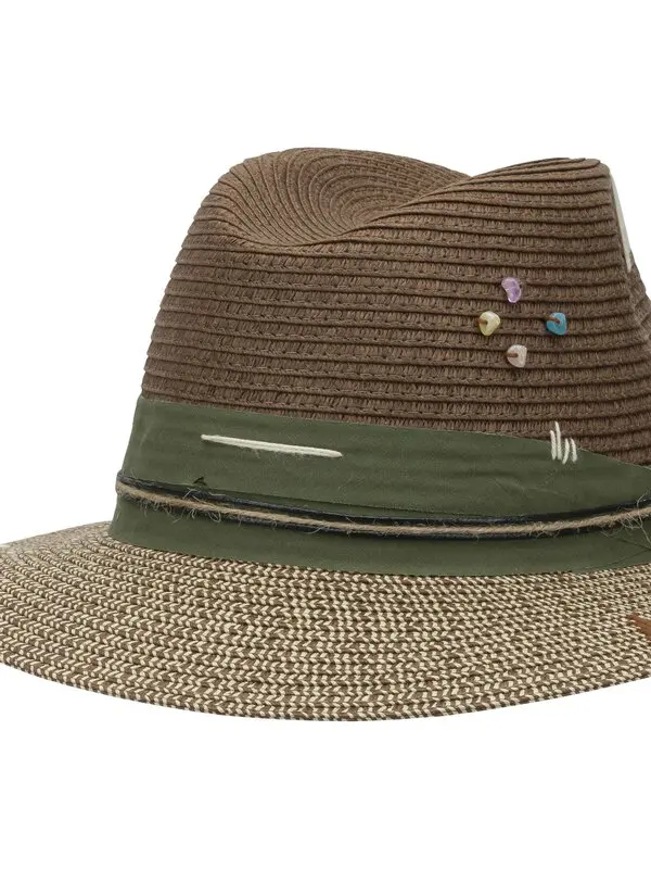THE HAT GANG Two-tone Raffia Fedora