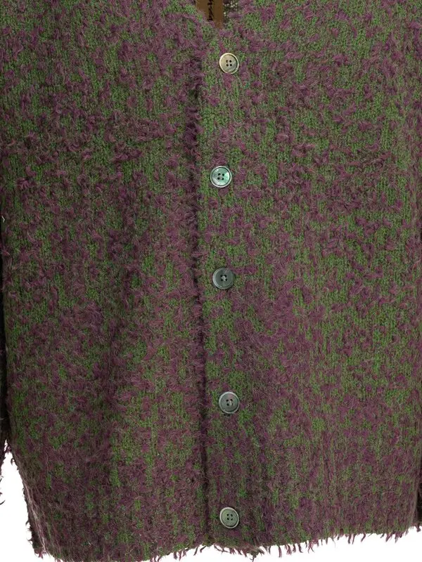 StÜssy Knitwear Cardigan With V-neck And Button Detail - Purple