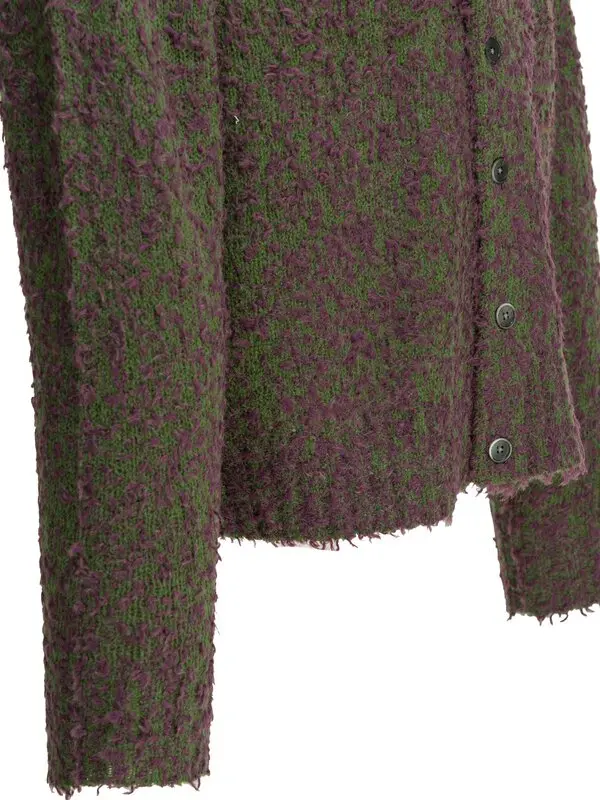StÜssy Knitwear Cardigan With V-neck And Button Detail - Purple