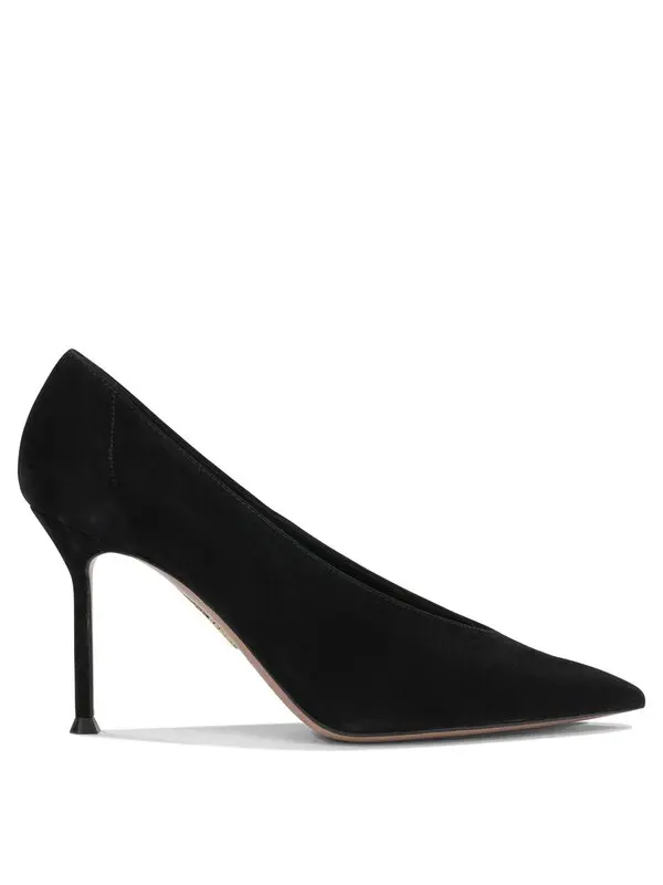 AQUAZZURA Voltaire 85mm Suede Pumps - Black