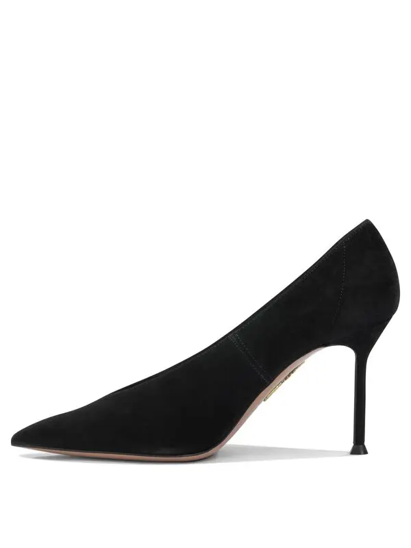 AQUAZZURA Voltaire 85mm Suede Pumps - Black