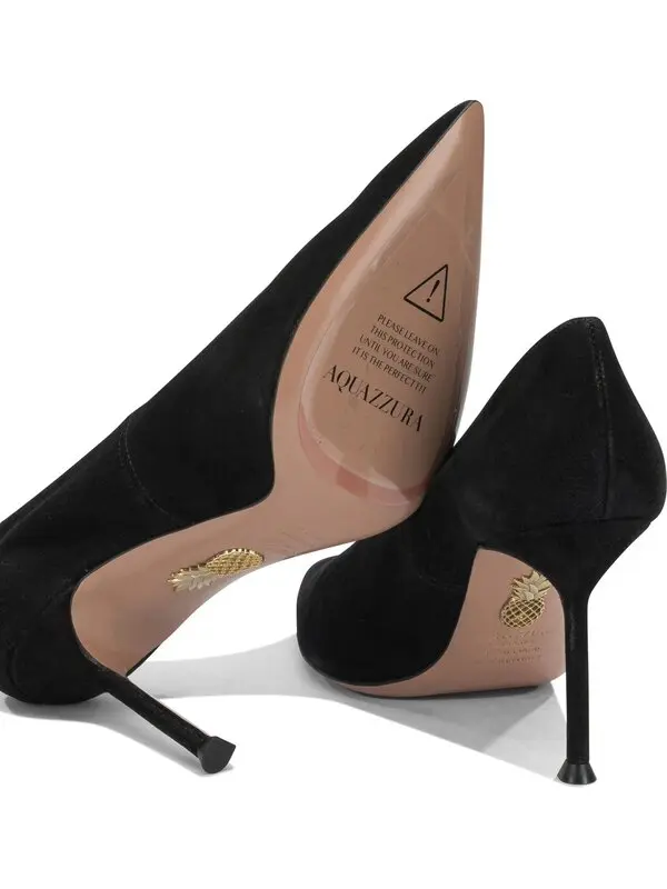 AQUAZZURA Voltaire 85mm Suede Pumps - Black