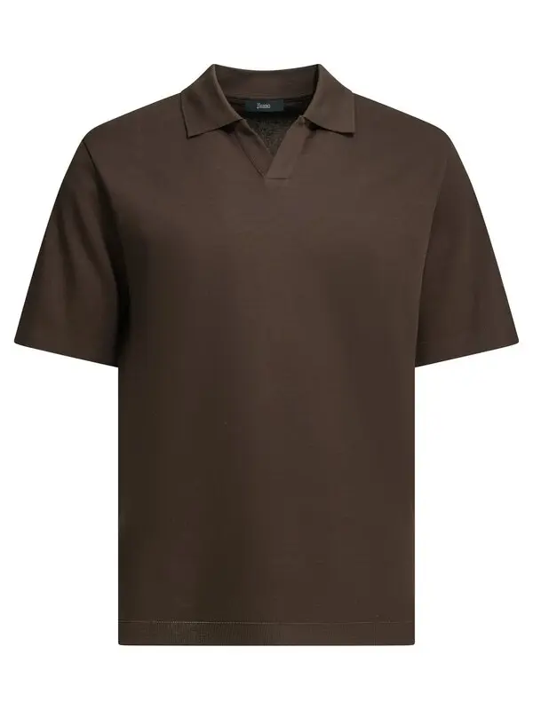 Herno Buttonless Short Sleeve Polo Shirt