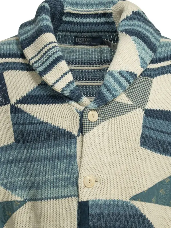 Polo Ralph Lauren Woven Knit Cardigan With Shawl Collar And Belt