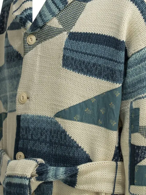 Polo Ralph Lauren Woven Knit Cardigan With Shawl Collar And Belt