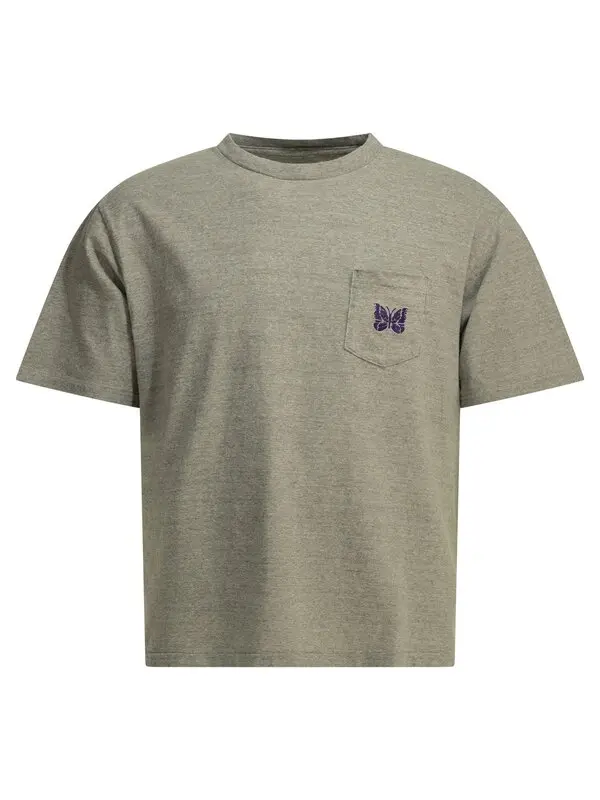 Needles Cotton Crew Neck Pocket T-shirt - Grey