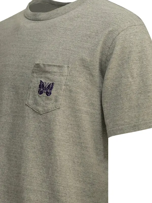 Needles Cotton Crew Neck Pocket T-shirt - Grey