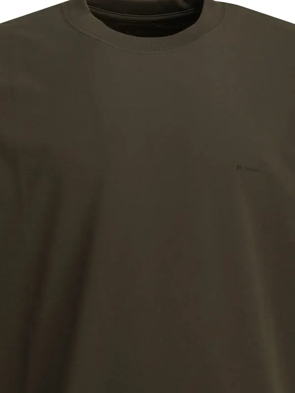 GOLDWIN Crewneck T-shirt With Logo Detail - Brown