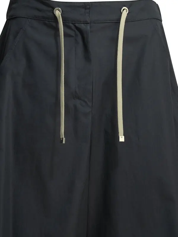 Max Mara Wide Leg Cotton Poplin Pants