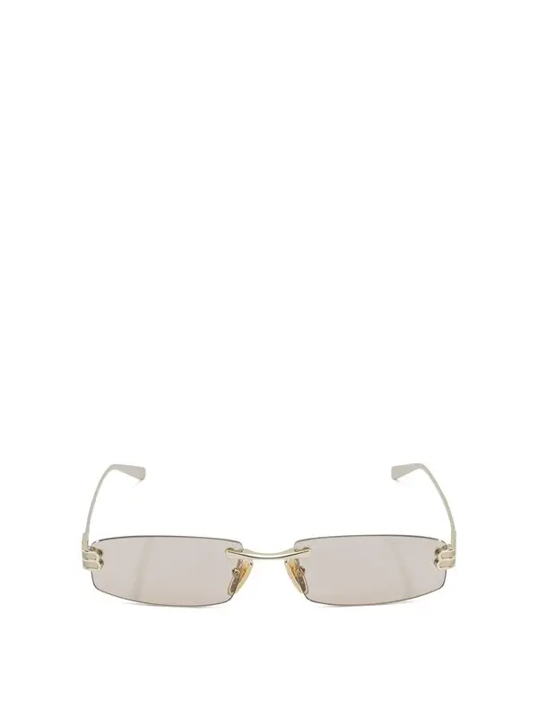 Balenciaga Gossip S" Rectangle Sunglasses - Gold