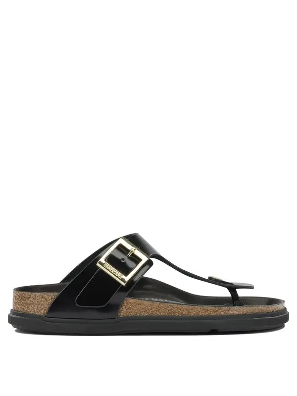 BIRKENSTOCK Gizeh Droplet Buckle Flip Flops - Black
