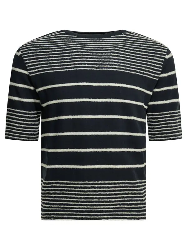 RAKKI Drummer' Boat Neck Striped Cotton Sweater