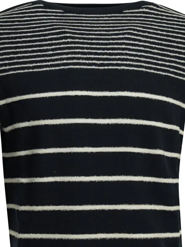 RAKKI Drummer' Boat Neck Striped Cotton Sweater