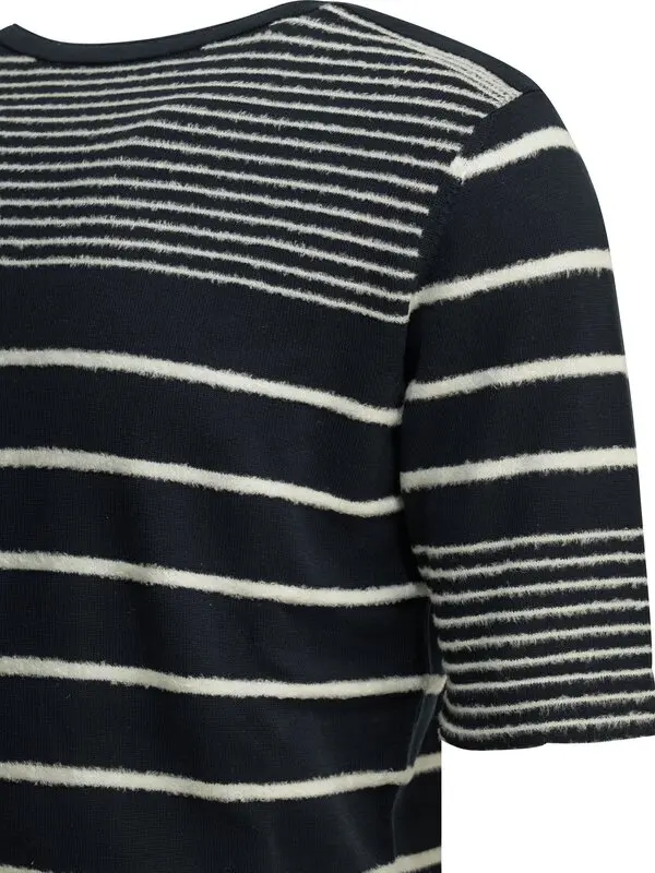 RAKKI Drummer' Boat Neck Striped Cotton Sweater
