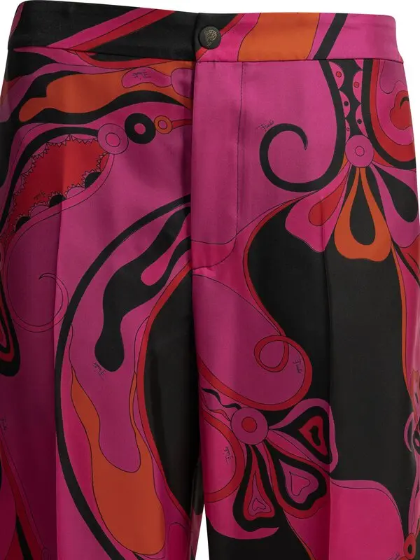 Emilio Pucci Orchidee Silk Twill Palazzo Pants