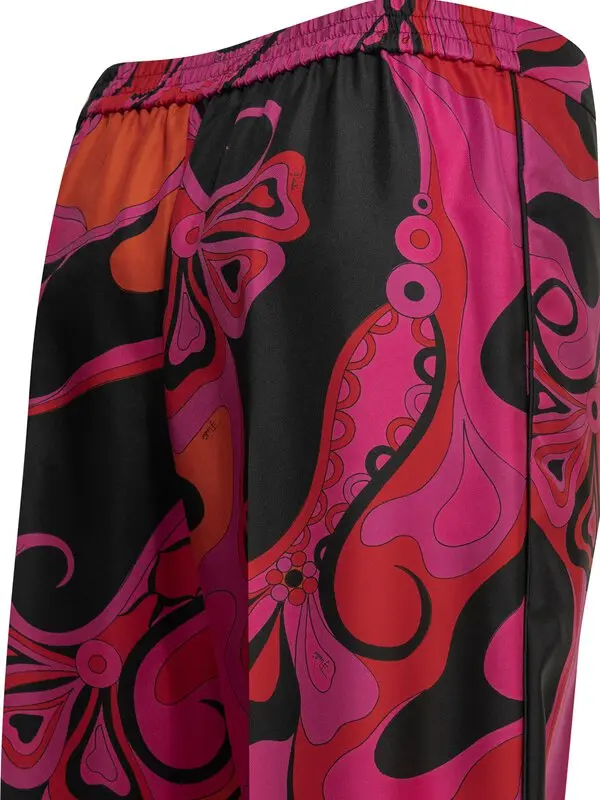 Emilio Pucci Orchidee Silk Twill Palazzo Pants