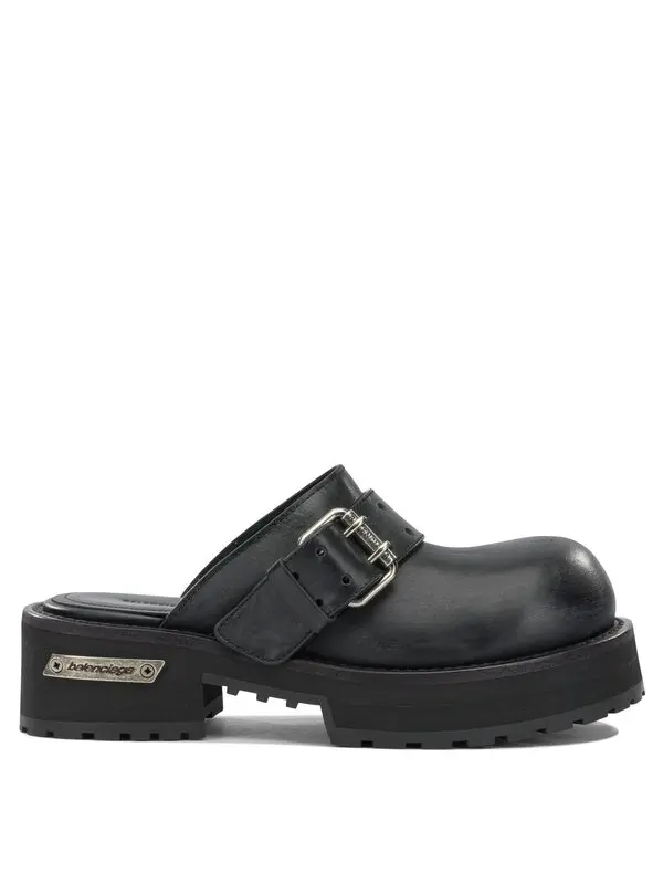 Balenciaga Venom' Sabot With Adjustable Buckle - Black