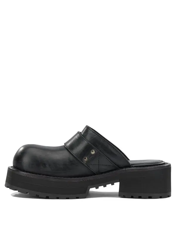 Balenciaga Venom' Sabot With Adjustable Buckle - Black